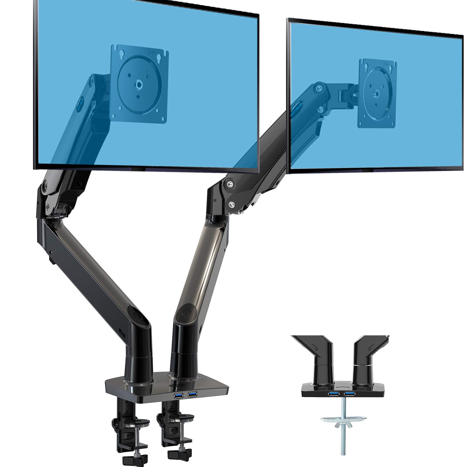 Buy HUANUO Dual Monitor Stand - for Two 13-35” Screens with w/USB ...