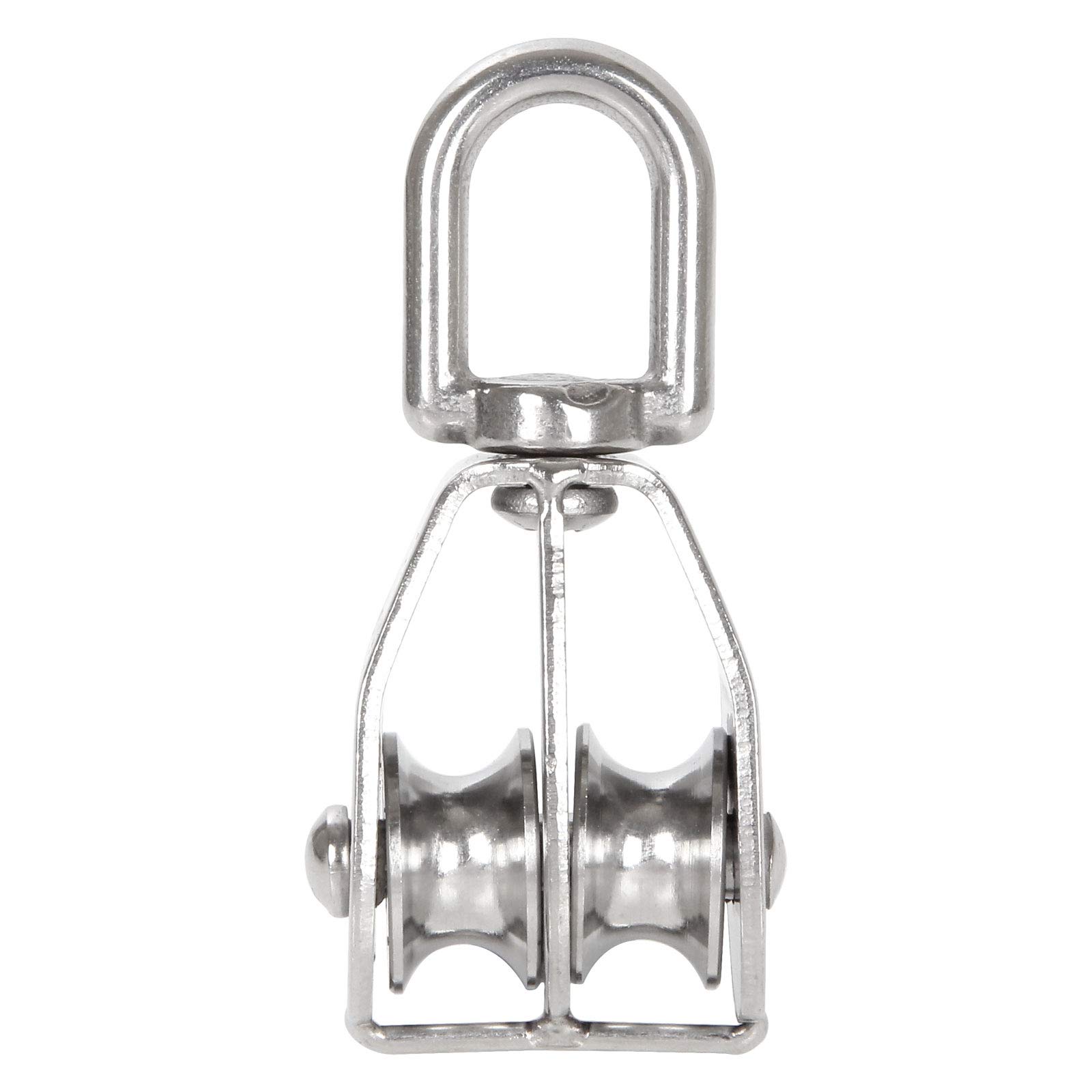 Snapklik.com : 4 Pack M20 Lifting Double Pulley Block Stainless Steel ...