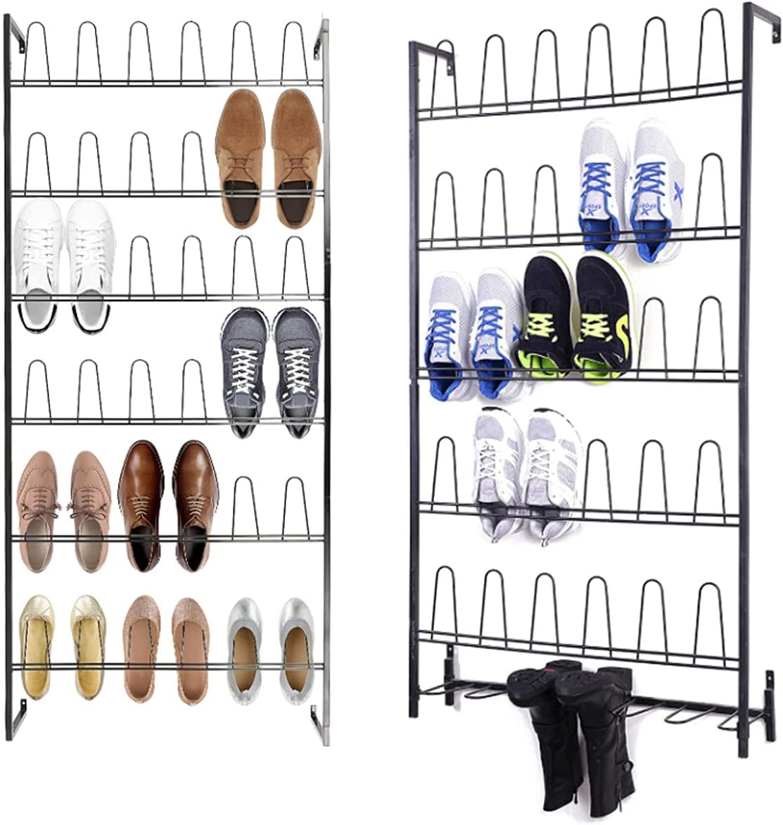 Amazon.com: MyGift Black Metal 18 Pair Entryway Shoe Storage Organizer ...