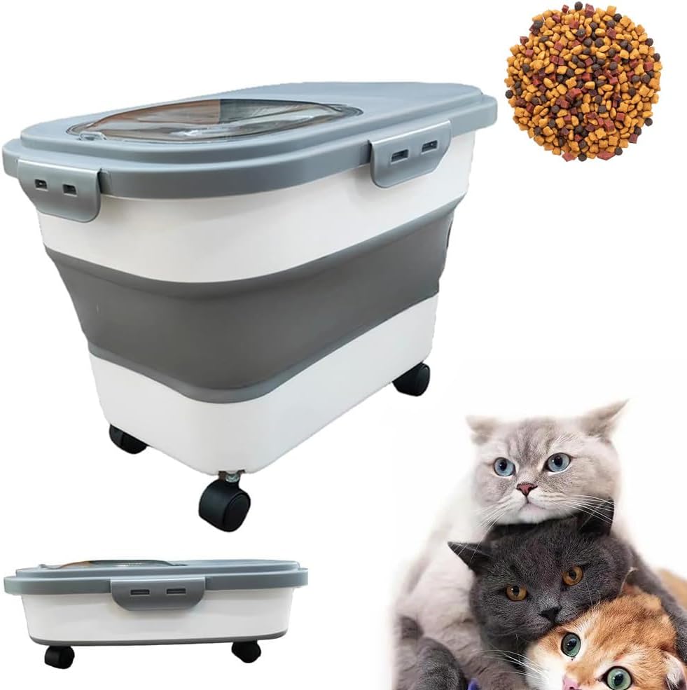 Amazon.com: Wasaiggon Collapsible Pet Food Storage Container, Large Rice Container Cereal Food ...