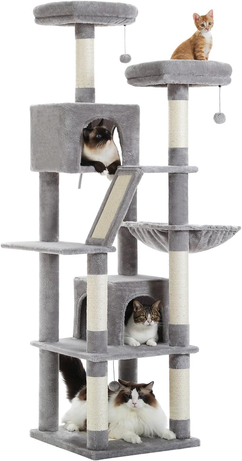 PEQULTI Cat Tree, [70.9"=180cm] Large Cat Tree for Indoor Cats, Tall ...