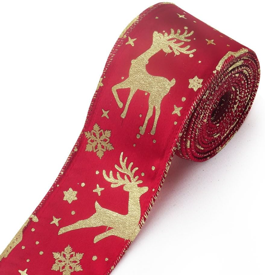 Amazon.com: Estivaux Christmas Ribbons for Crafting, Xmas Wired Edge ...