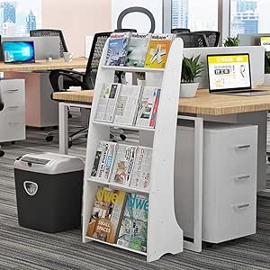 Amazon.com: MYOYAY Magazine Rack Floor Stand 4-Layer Floor Standing Literature Magazine Rack ...