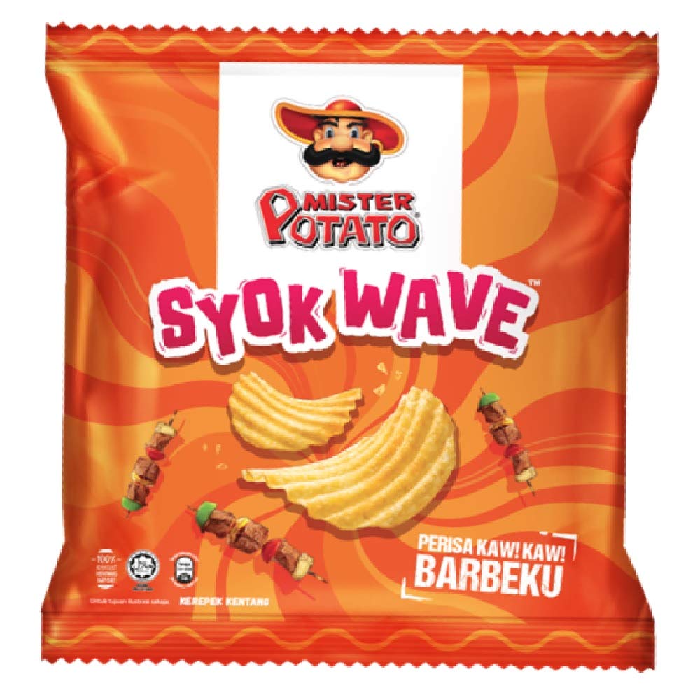 Amazon.com: Mister Potato Syok Wave 65g (628MART) (BBQ, 24 Packs)