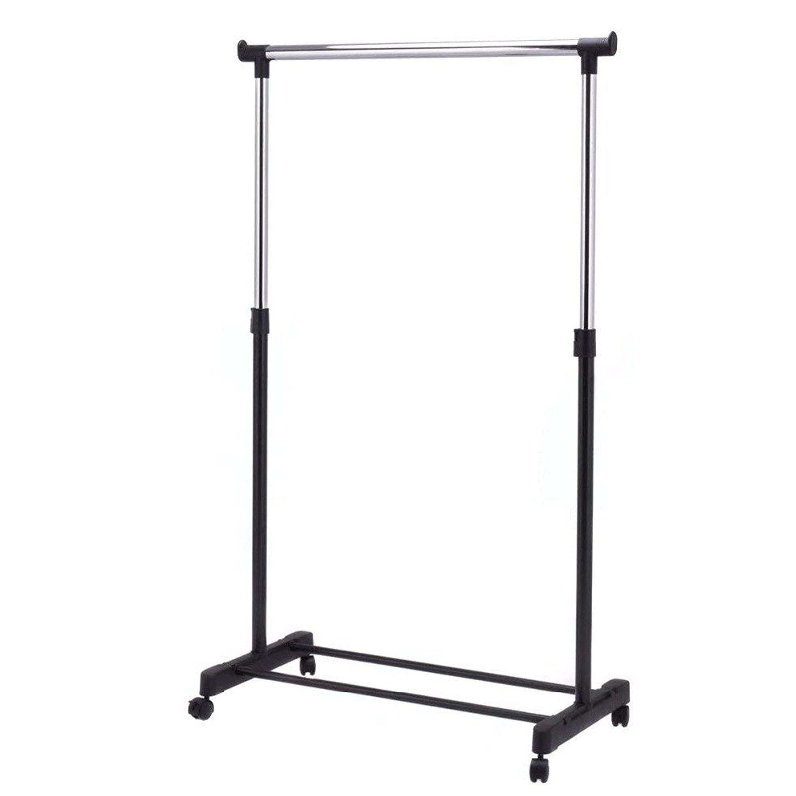 AAMEN Clothes Rail with Wheels & Adjustable Clothes Rack Storage, Metal ...