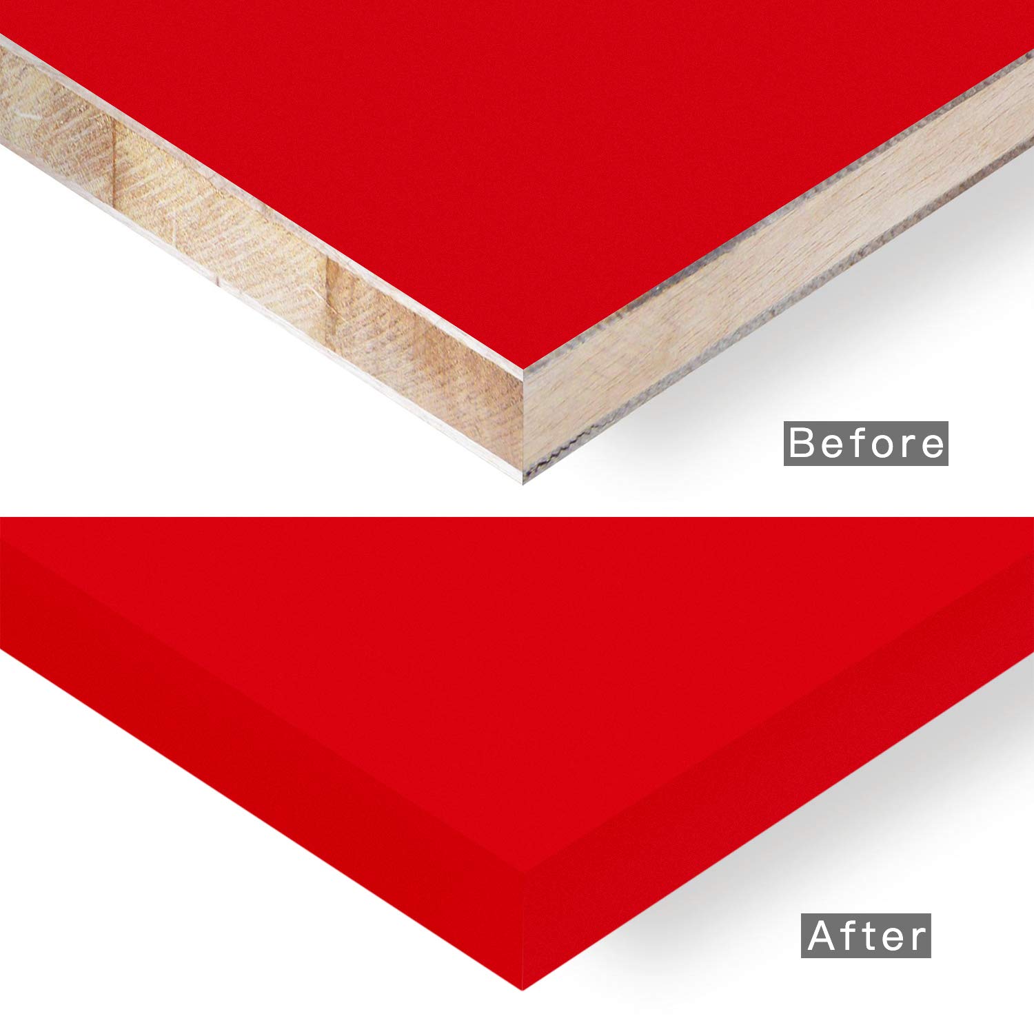 Snapklik.com : PVC Edge Banding, 1" X 25ft Non Glued Chrome Red Edge ...