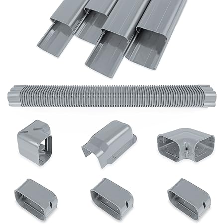 Amazon.com: MOOITEK 4" 16.5Ft PVC Decorative Line Set Cover Kit for ...