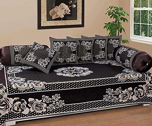 Chavi Textile Presents Polycotton Diwan Set with 8 Pieces, 1 Single ...