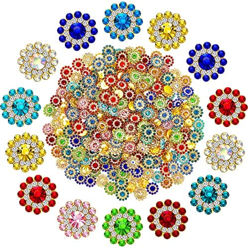 Amazon.com: 200Pcs Rhinestone Buttons 14 mm Embellishments Buttons ...