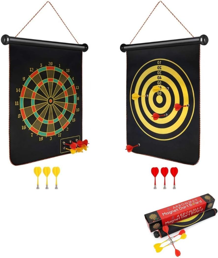 SBM MART Magnetic Dartboard Game Set - 17 Inch Dart Board with 6 Magnet ...