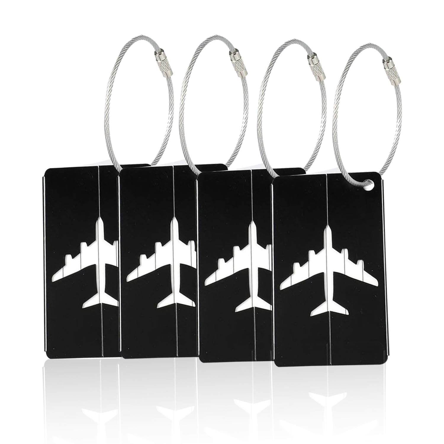 Storite Pack Of 4 Luggage Tags Metallic Luggage Tags Steel | Desertcart ...