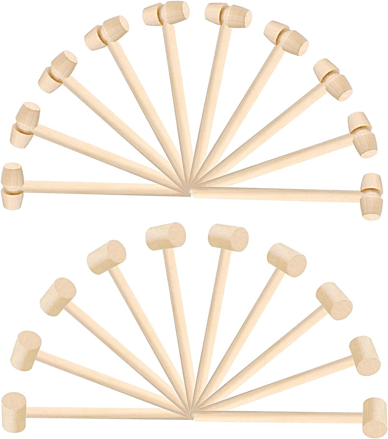 kuou 20Pcs Wooden Hammers, Seafood Hammers Crab Mallet Mini Hammers for ...