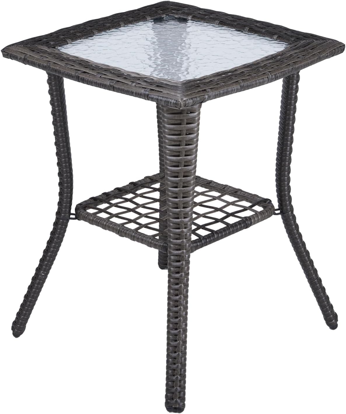 Amazon.com: Wicker Rattan Side Table Patio Wicker Table, Outdoor Square ...
