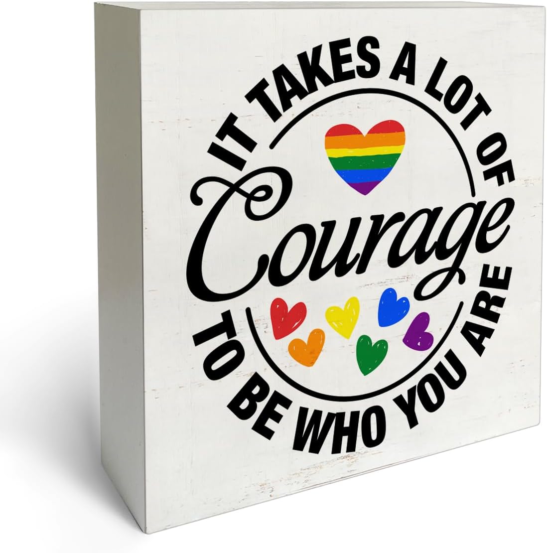 Amazon.com: Farmhouse Style Lgbt Gay Pride Box Sign Wood Desk Sign ...