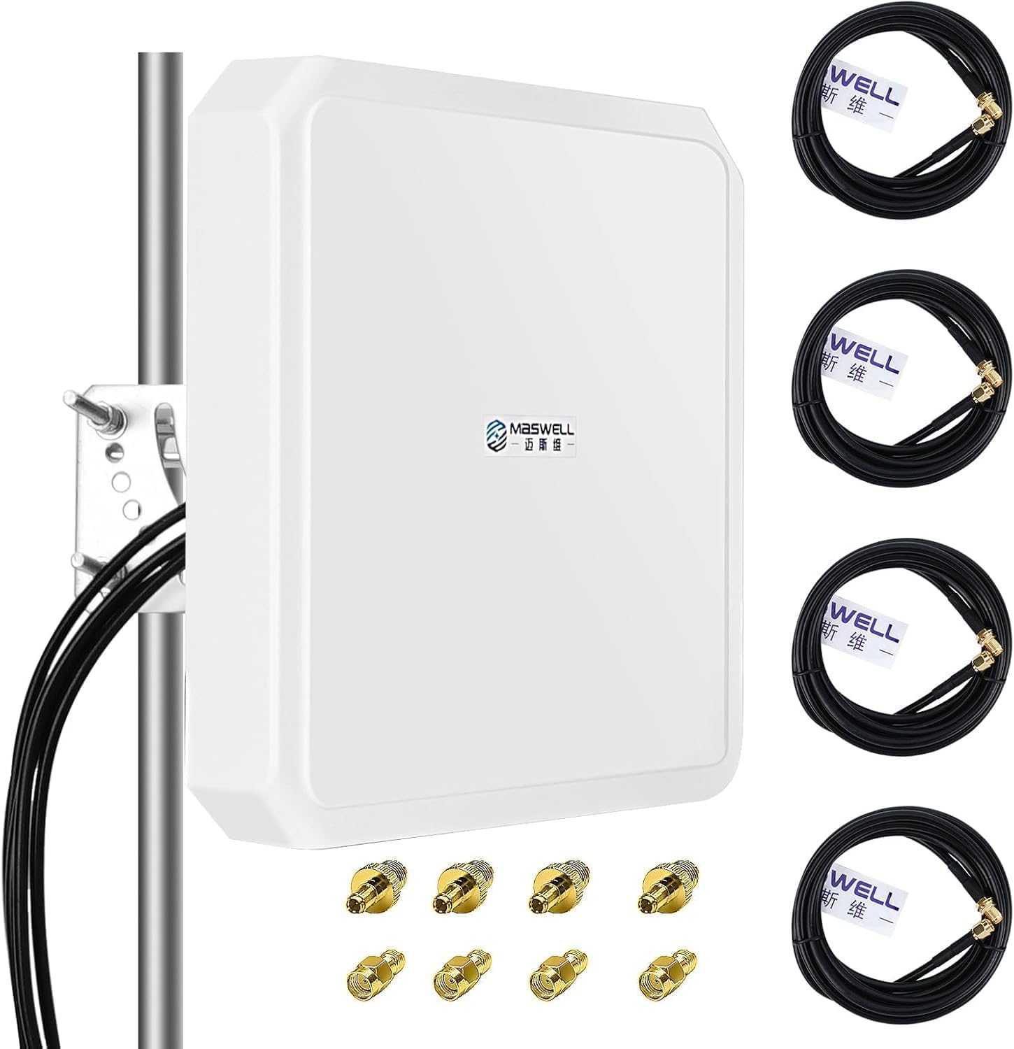 Maswell 4G LTE 5G Antenna, 10dBi High Gain 4X4 MIMO External Antenna ...