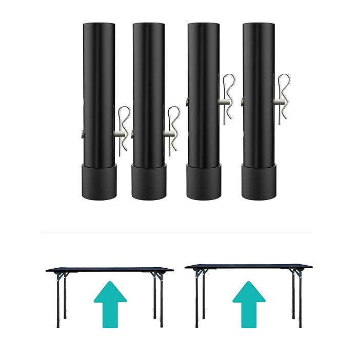 Buy Table Leg Extenders for Folding Tables Straight/Bent Leg,Heavy Duty ...