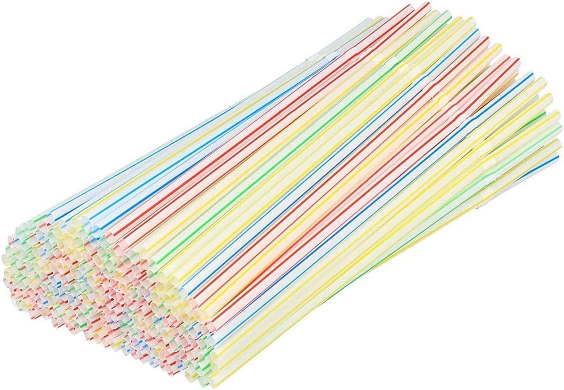 100Pcs Straws Flexible Disposable Plastic Drinking Straws for Party ...