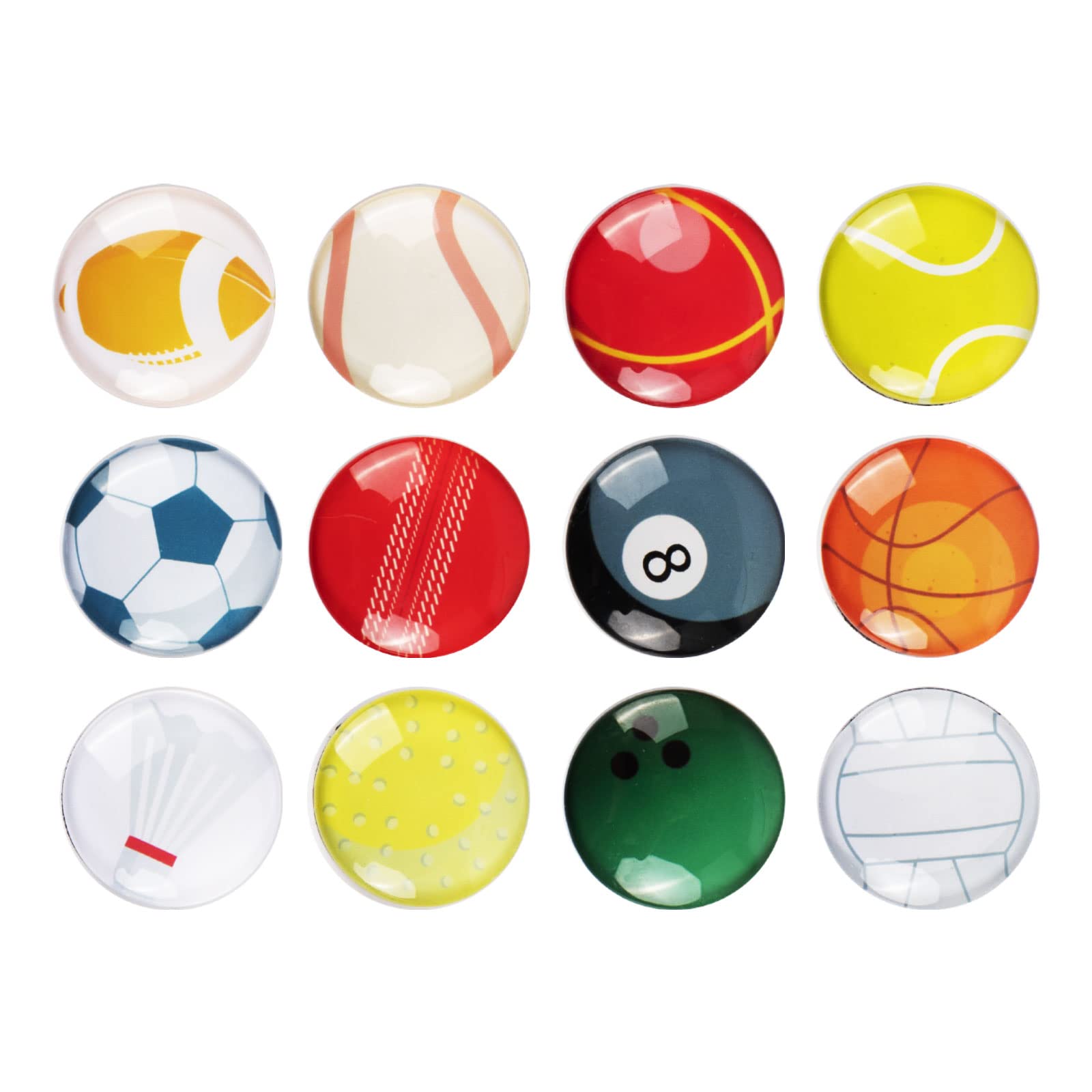Amazon.com: Glass Strong Ball Refrigerator Magnets,12 Pack Sports ...