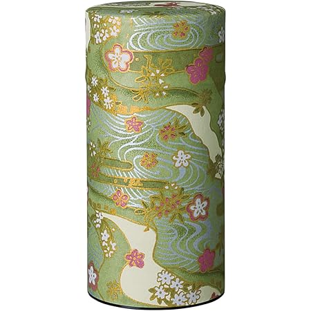 Amazon.com: 野口熊太郎茶園 Japanese Tea Canister Tin Taisyo Yuzen Komon/Double ...