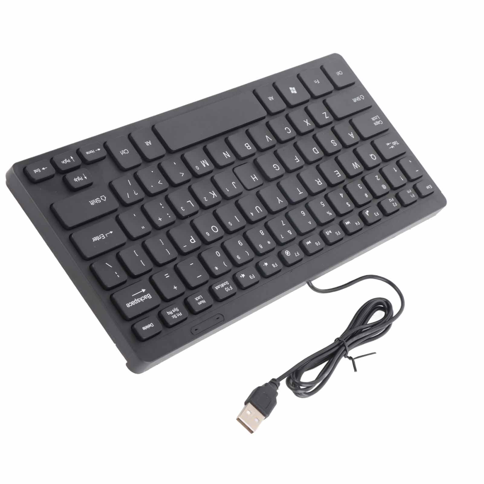 Compact Keyboard USB Wired Mini Keyboard, Slim Ergonomic Keyboard Small ...