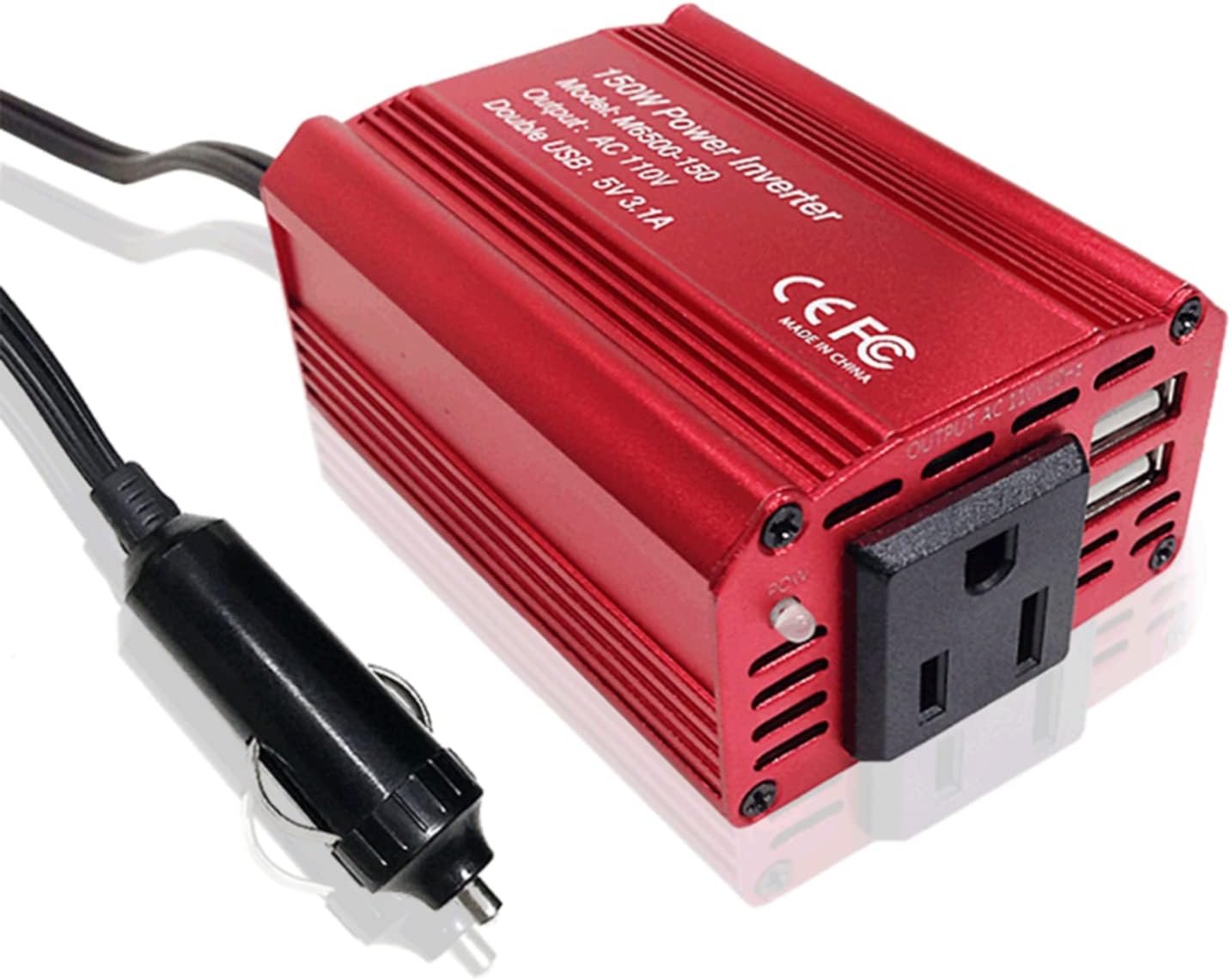 Amazon.com: FOVAL 150W Car Power Inverter 12V DC to 110V AC Converter ...