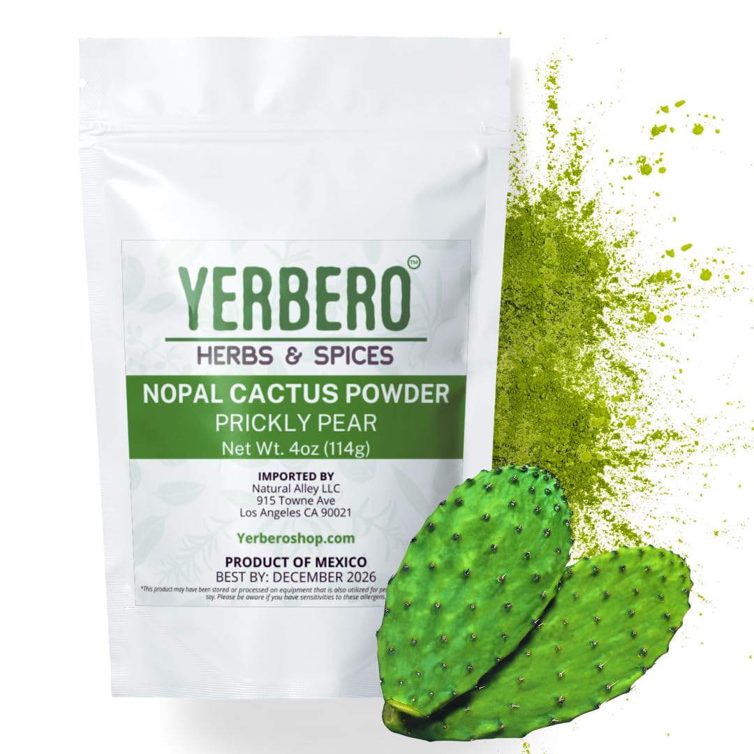 Amazon.com : Yerbero Nopal Cactus Superfood Powder 4oz (114g) | Nopal ...