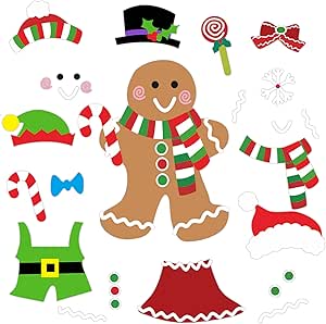 Amazon.com: Christmas DIY Felt Gingerbread Man Game Set with Detachable ...