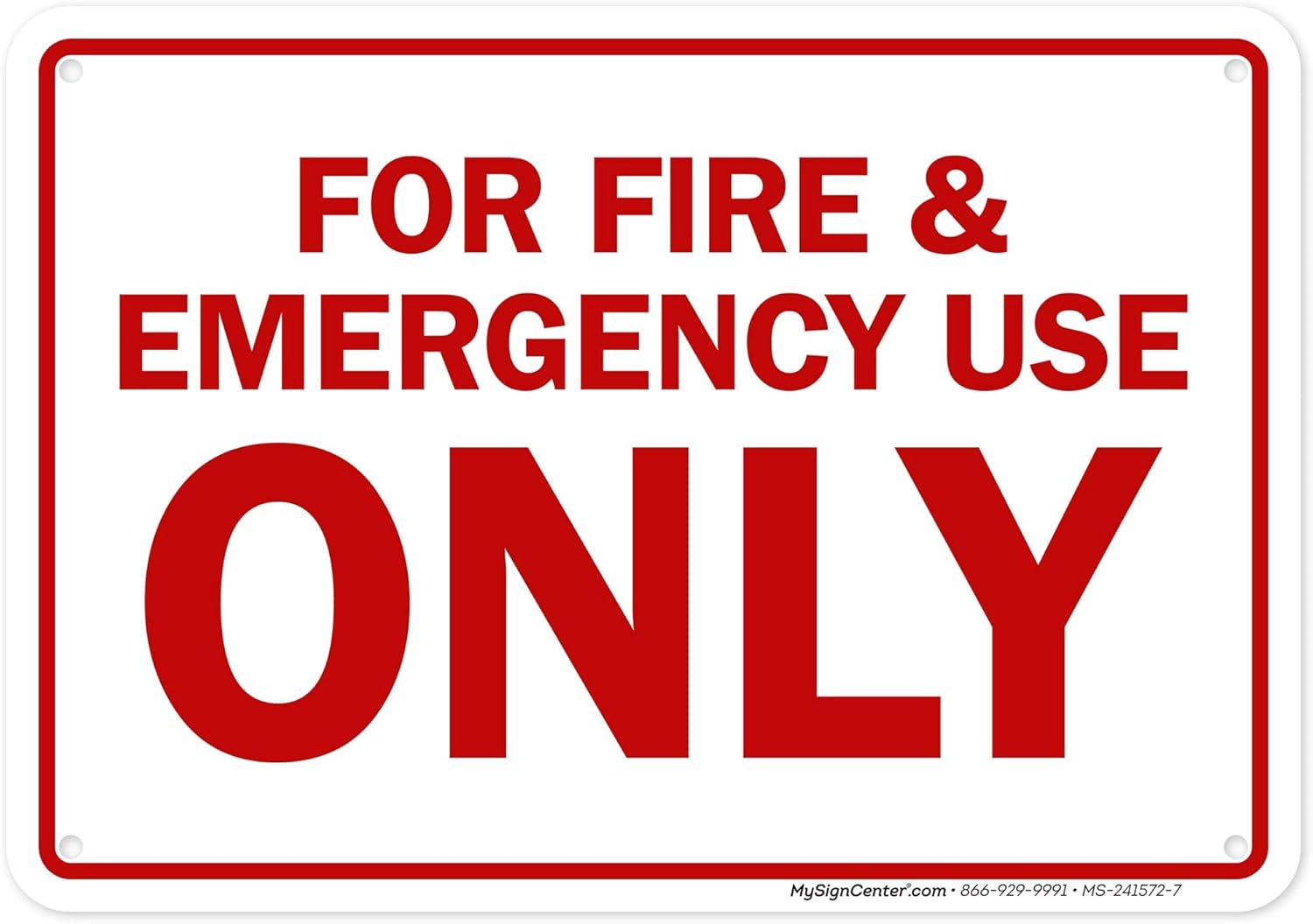 Amazon.com : For Fire And Emergency Use Only Sign, 10x7 Inches, Rust ...