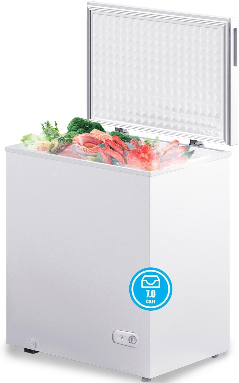 Amazon.com: Muhub 7.0 Cubic Feet Chest Freezer, White Deep Freezer with ...