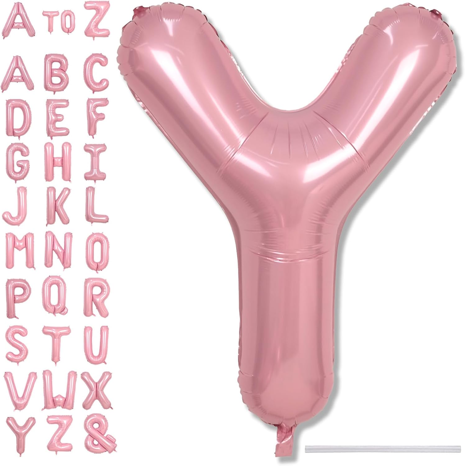 Amazon.com: Giant Letter Y Foil Balloon Baby Pink, Pastel Pink ...