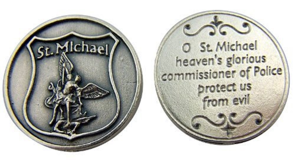 Buy Archangel Saint St Michael Medal Patron of Badge Shape Design ...