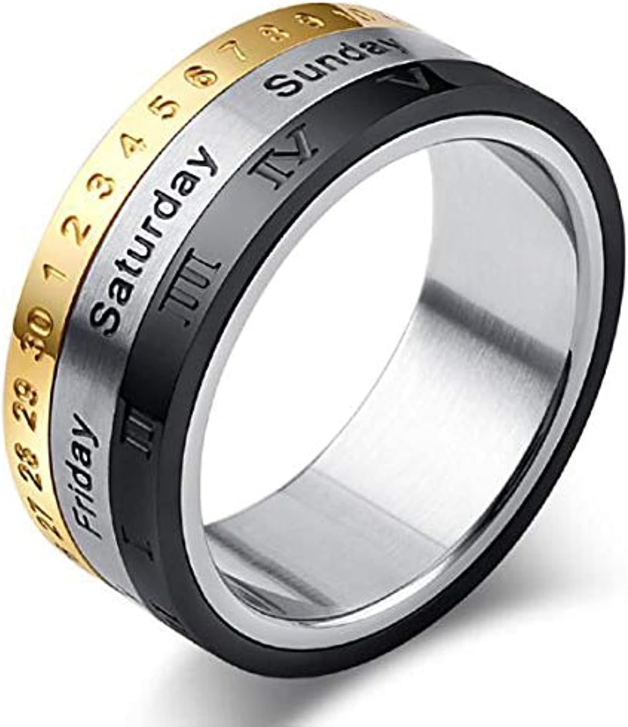 Titanium Steel Rotating Personalized Fashion Men Rings-9US : Buy Online ...