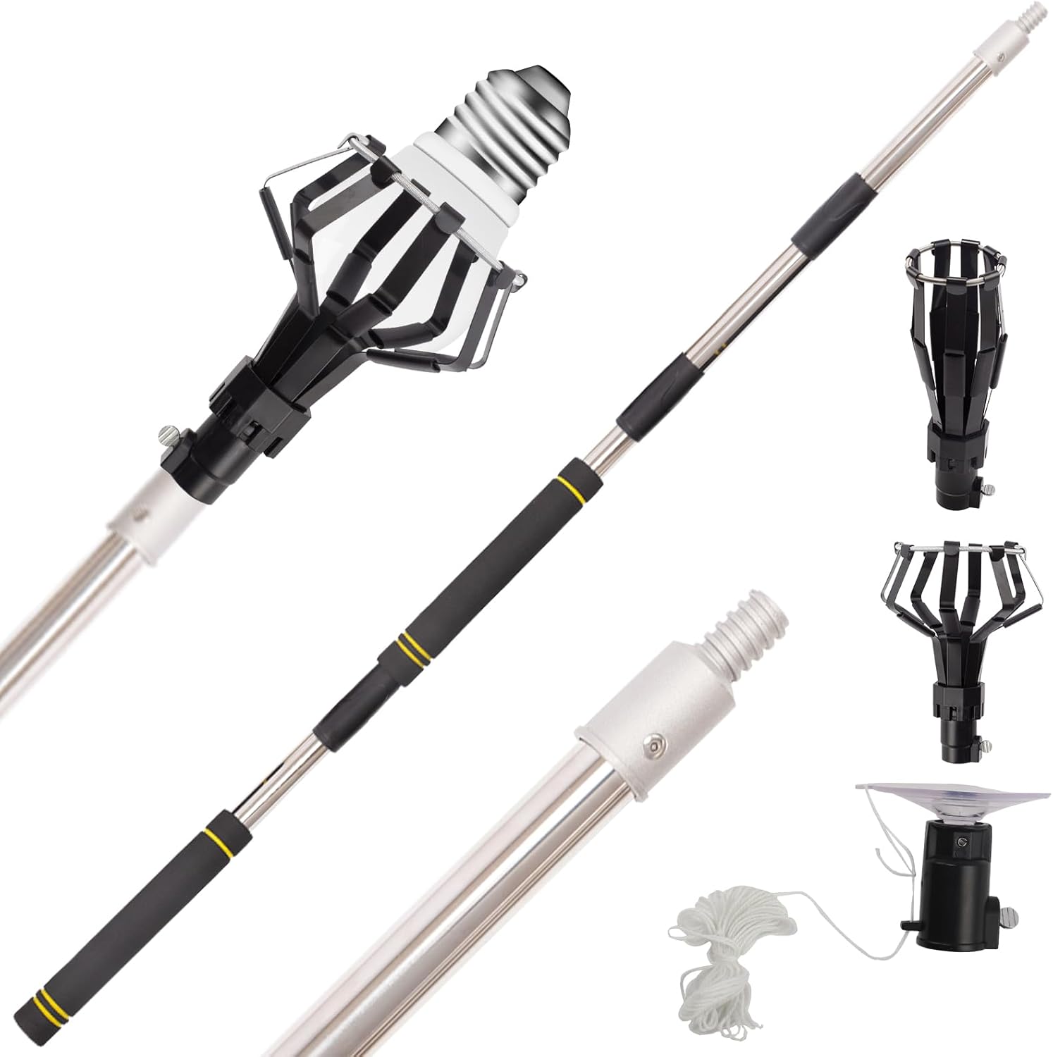 Frebuta Light Bulb Changer Pole,26 to 146In Light Bulb Changer for High ...