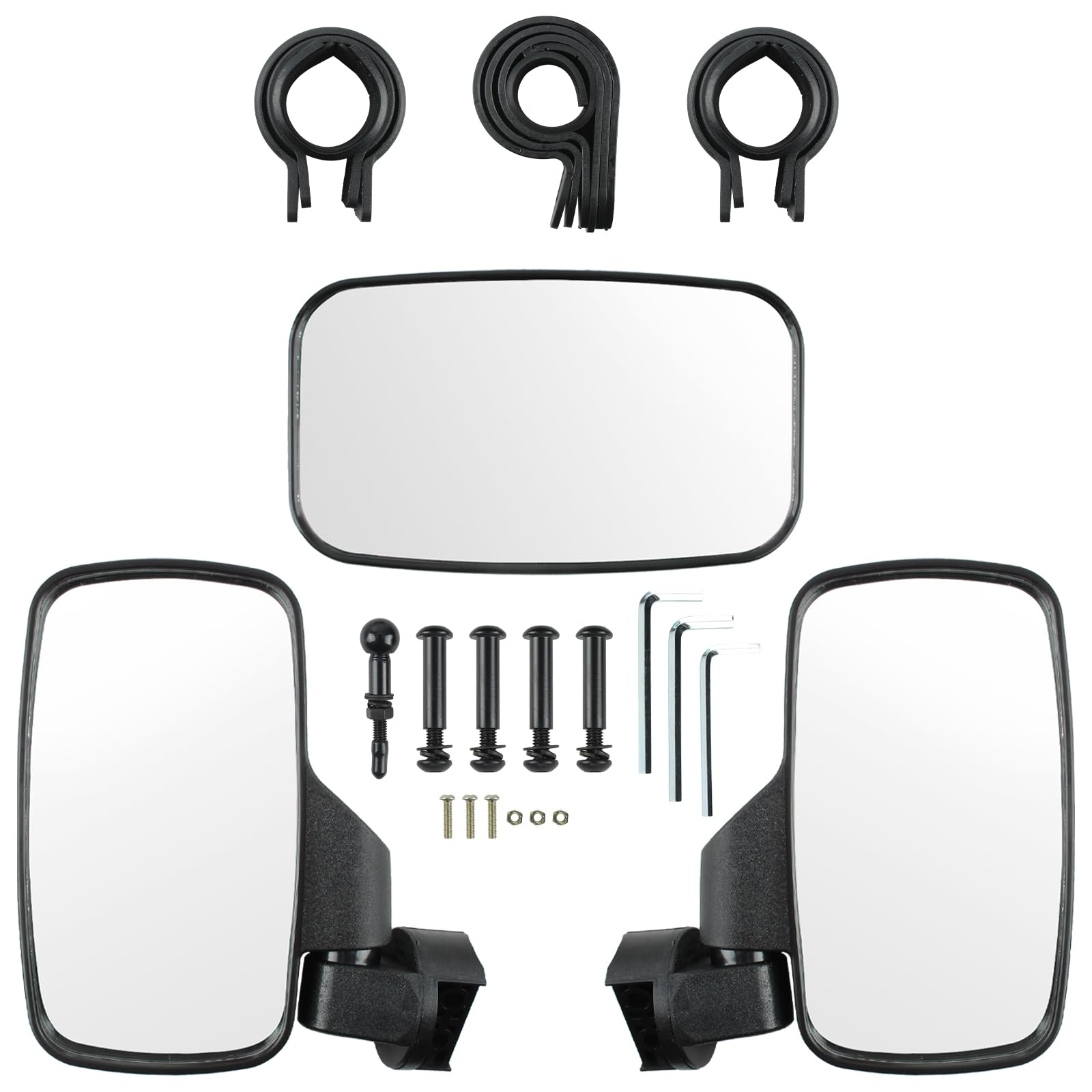 Amazon.com: GoaMotors 1.6" to 2" Bar UTV Side Mirror And Center Mirror ...