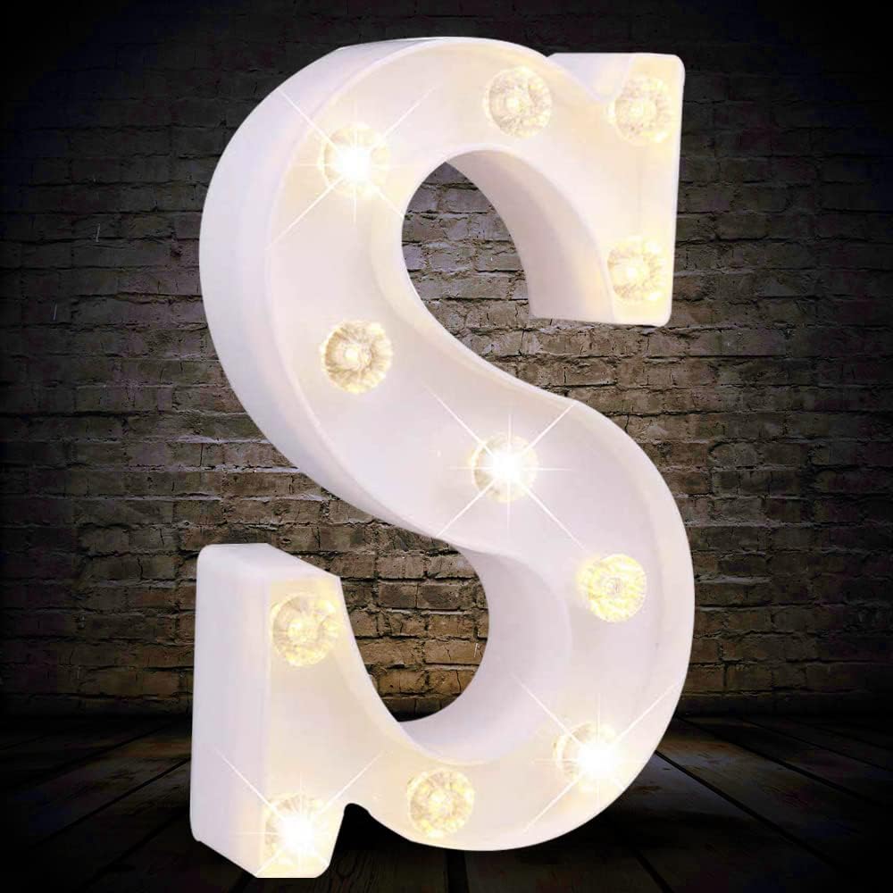 Amazon.com: White LED Marquee Letter Lights, Diamond Bulb Marquee Light ...