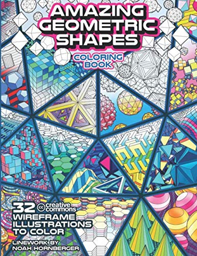 Amazon.com: Amazing Geometric Shapes Coloring Book: 32 Wireframe ...