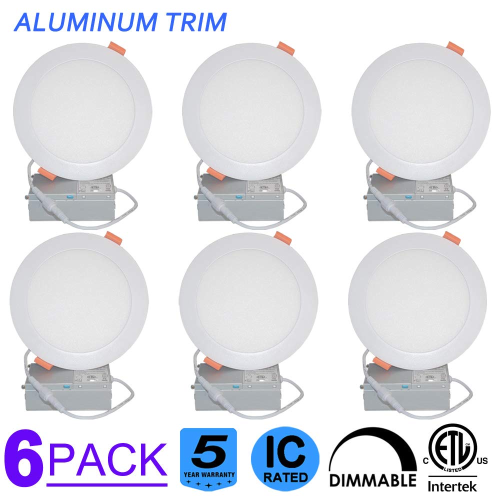 Buy Luckywin 15W 6inch Ultra-Thin LED Recessed Ceiling Light with ...