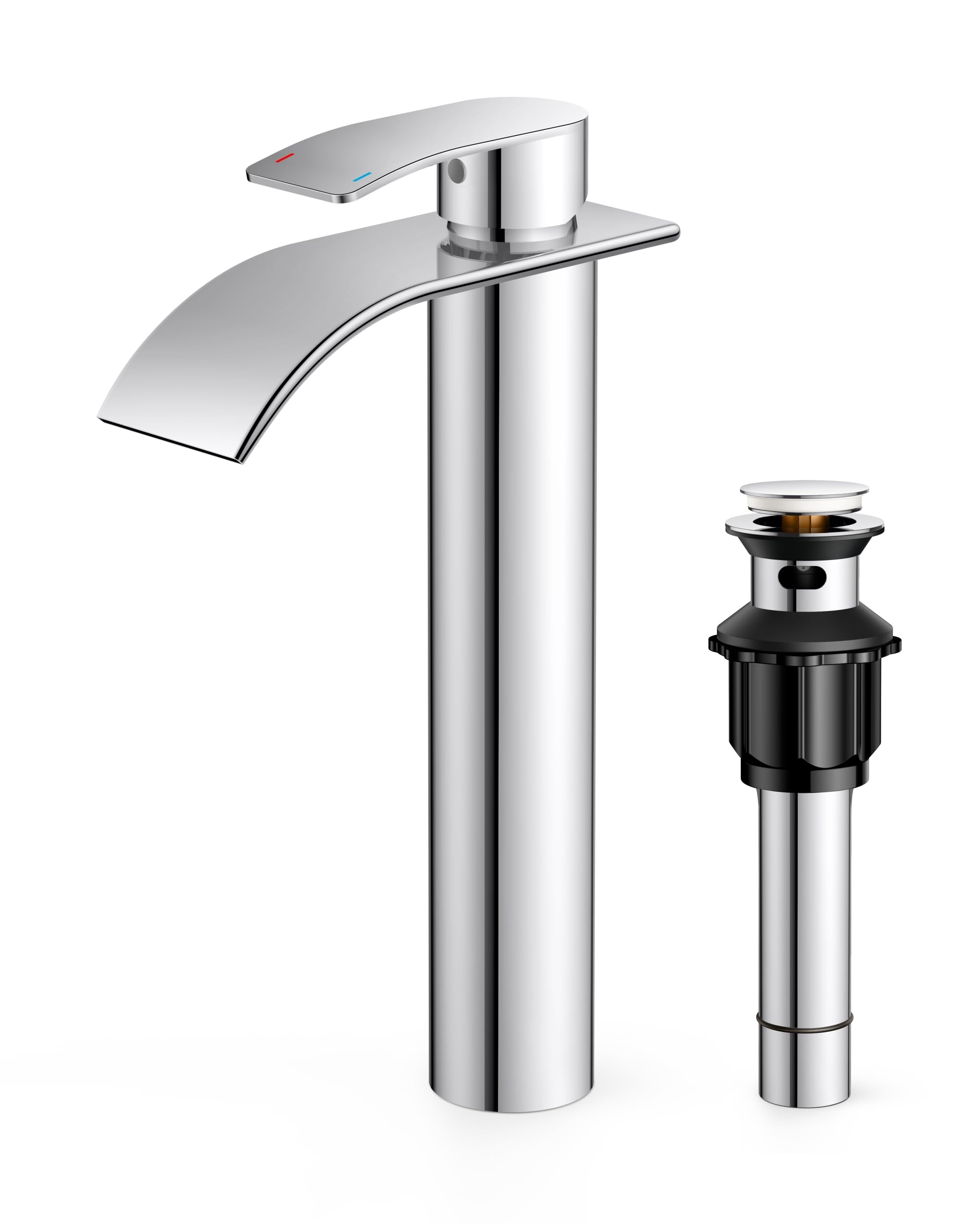 Snapklik.com : FORIOUS Waterfall Bathroom Vessel Sink Faucets