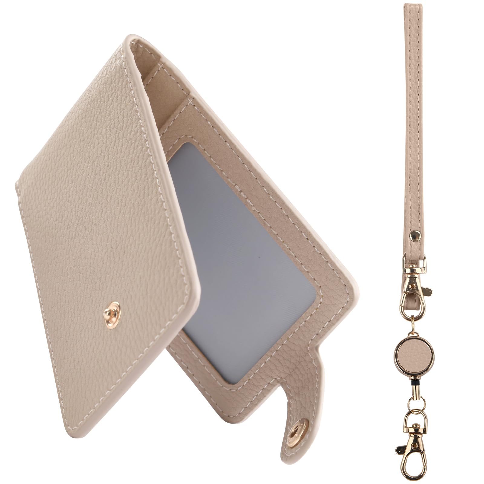 Amazon | [oyaka] 定期入れ パスケース IDカードホルダー クラムシェル ダブルポケットICカードケースリール付き ストラップ ...