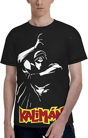 Amazon.com: Anime Manga Kaliman T Shirt Man's Novelty Tee Summer Round ...