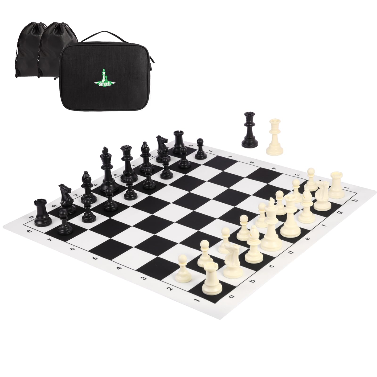 Amazon.com: Chess Set 20" Portable Chess & Checkers Set, Foldable ...