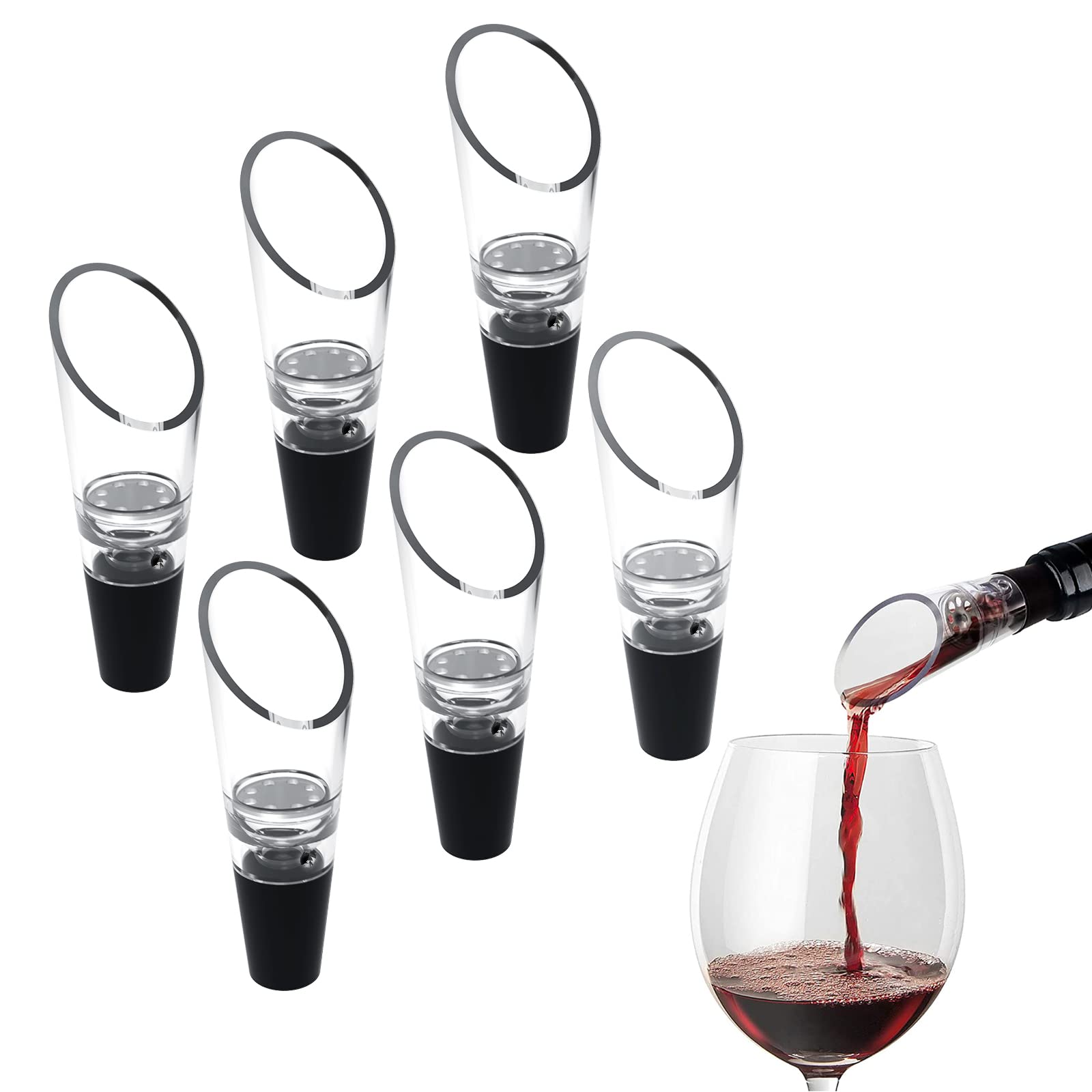 Amazon.com: Linkidea 6 Pack Wine Aerator Pourer Spout, Portable Wine ...