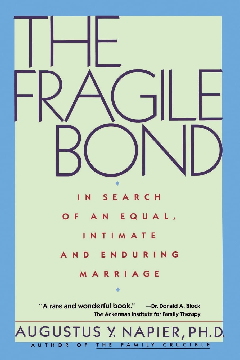 The Fragile Bond: In Search of an Equal, Intimate and Enduring Marriage – Help for Couples ...