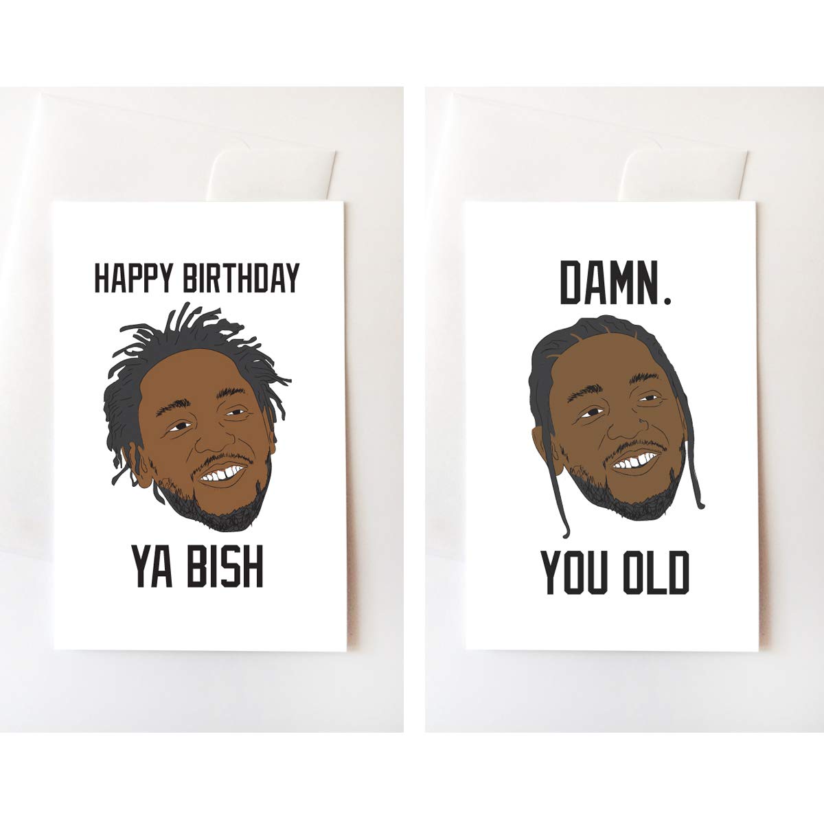 Amazon.com : Ya Bish & Damn Happy Birthday Greeting Card Set, Funny Rap ...