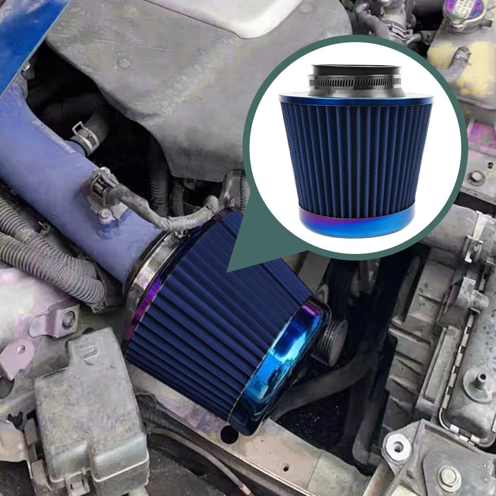 Universal Clamp-On Air Intake Filter, High Performance, Washable Filter ...