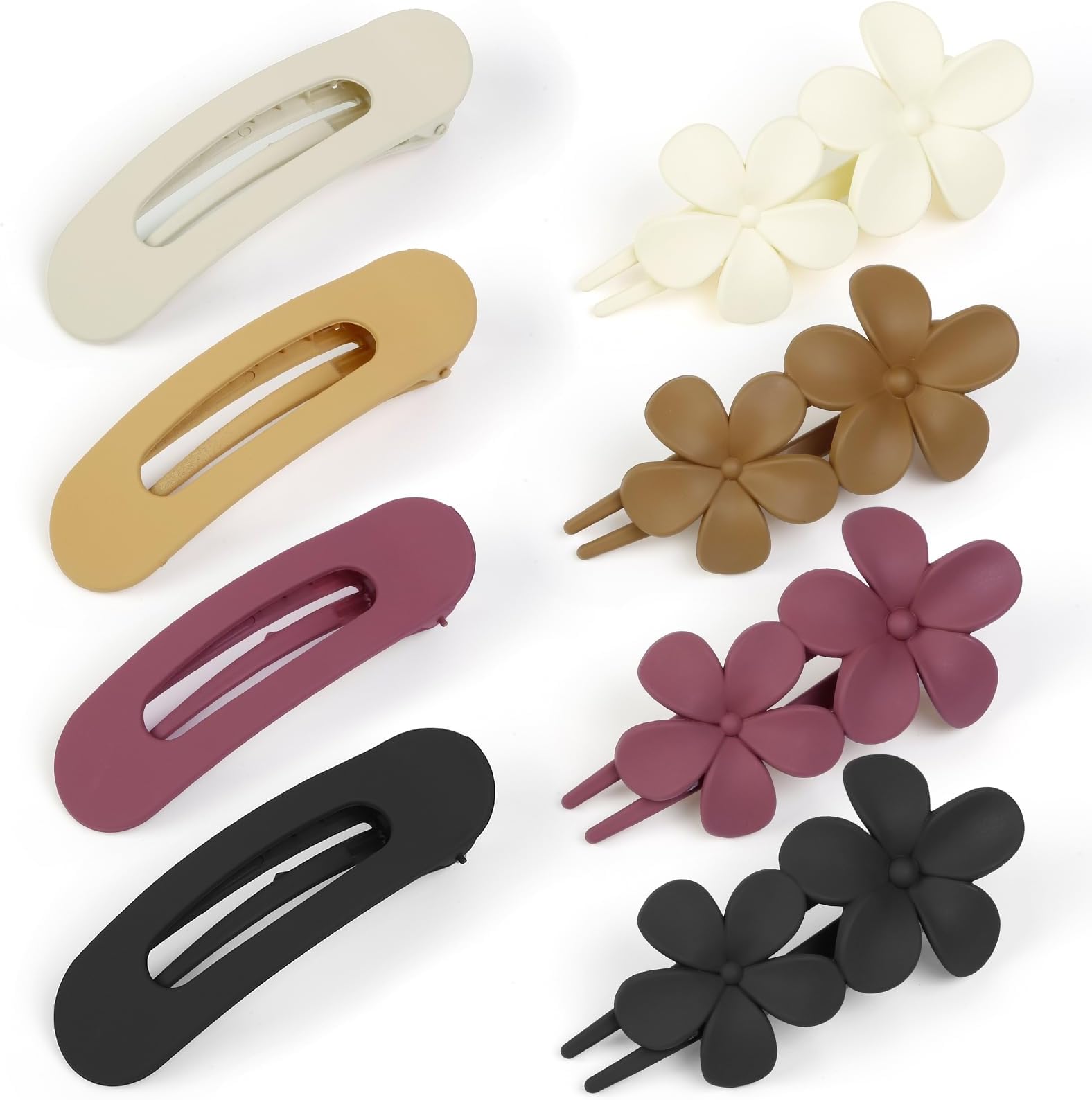 Amazon.com : Flat Hair Clips for Women 8 PCS Stylish Flat Claw Clips ...