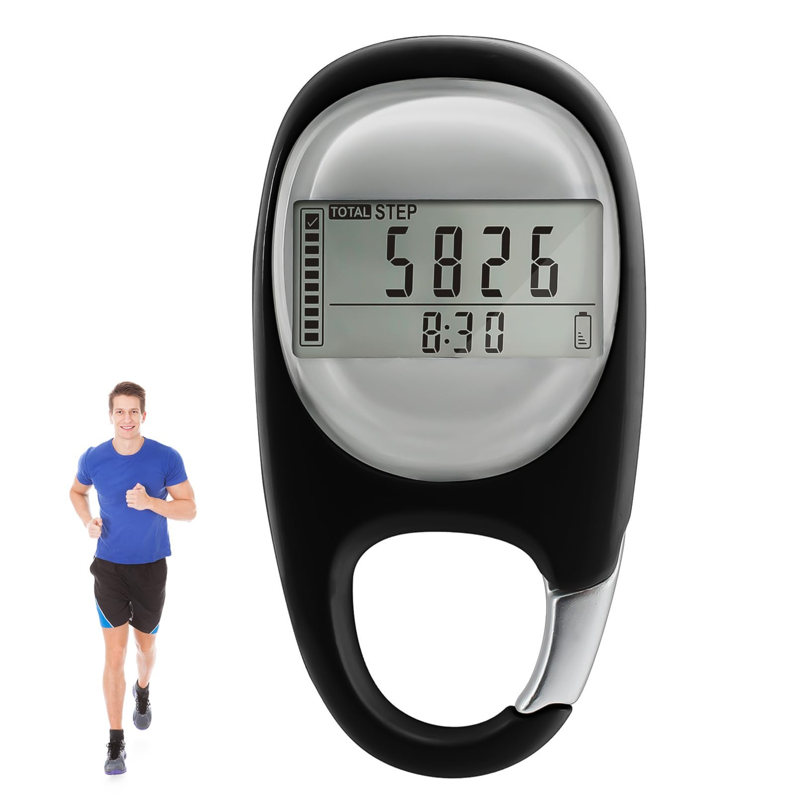 3D Pedometer, Portable Sports Walking Pedometer with Clip, Step Counter ...