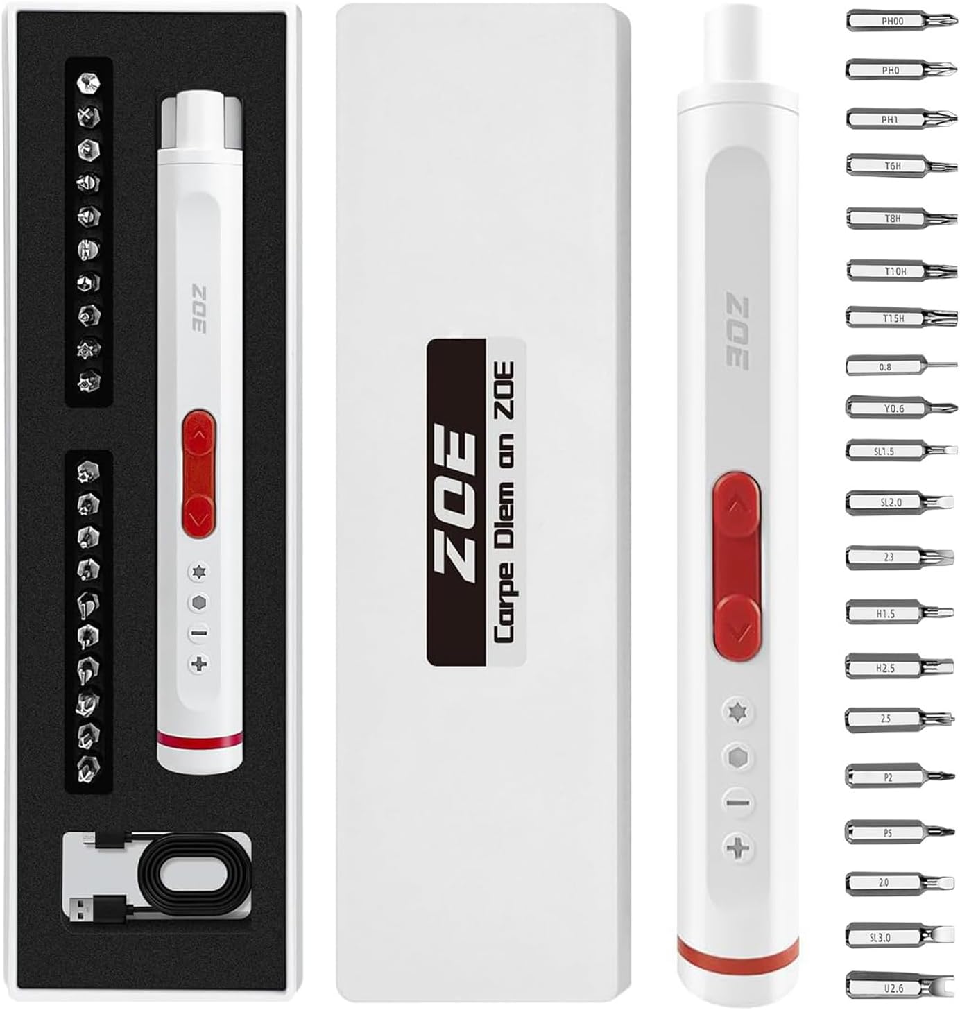 Amazon.com: Electric Screwdriver, Cordless Screwdriver Set with 24 Bits ...