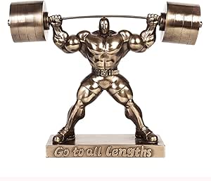 Bronze Finish Weightlifter Statue Modern Strong Bodybuilder Figurine ...
