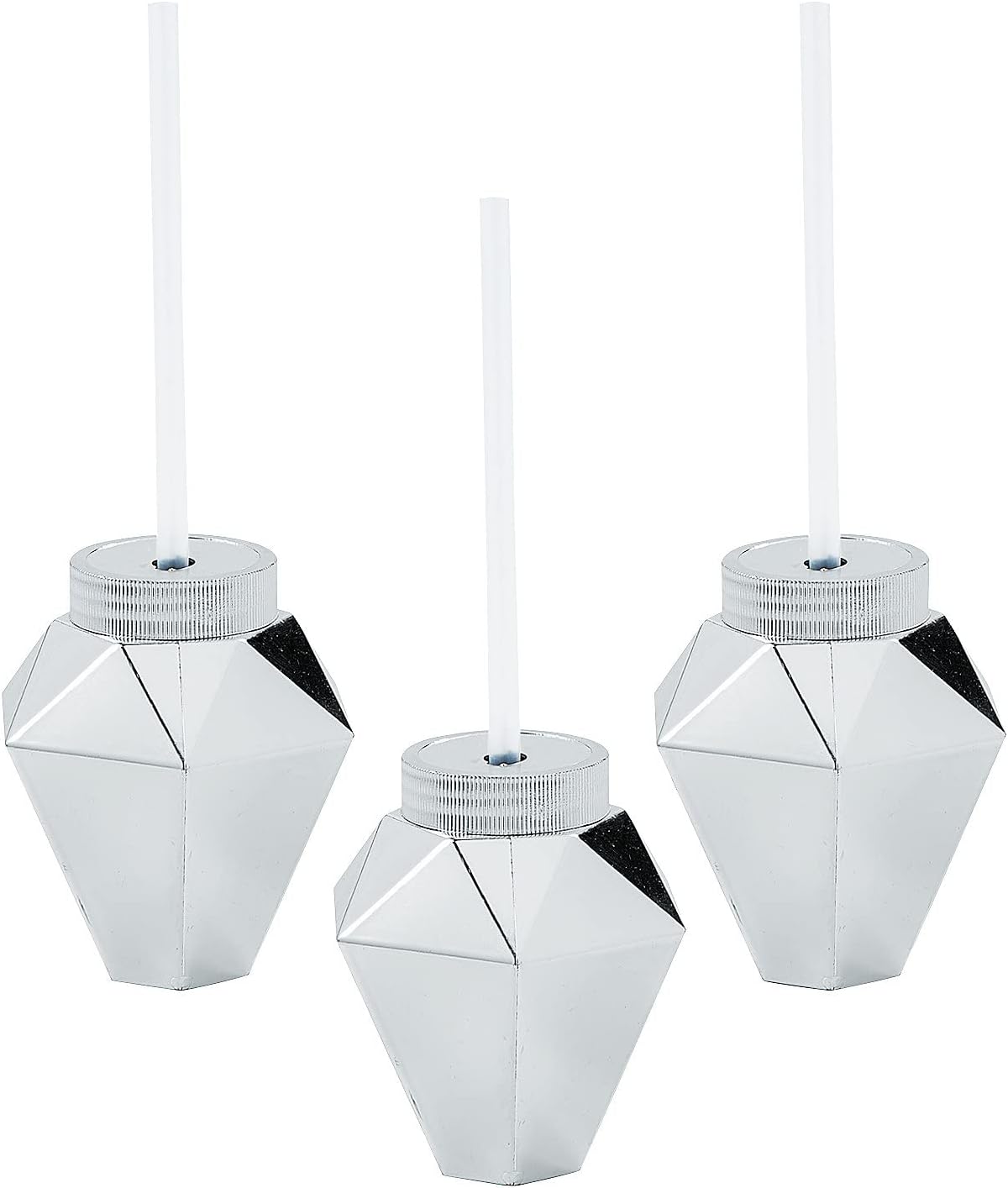 Amazon.com: Fun Express Diamond Cups with Lids & Straws, 12 Pieces ...